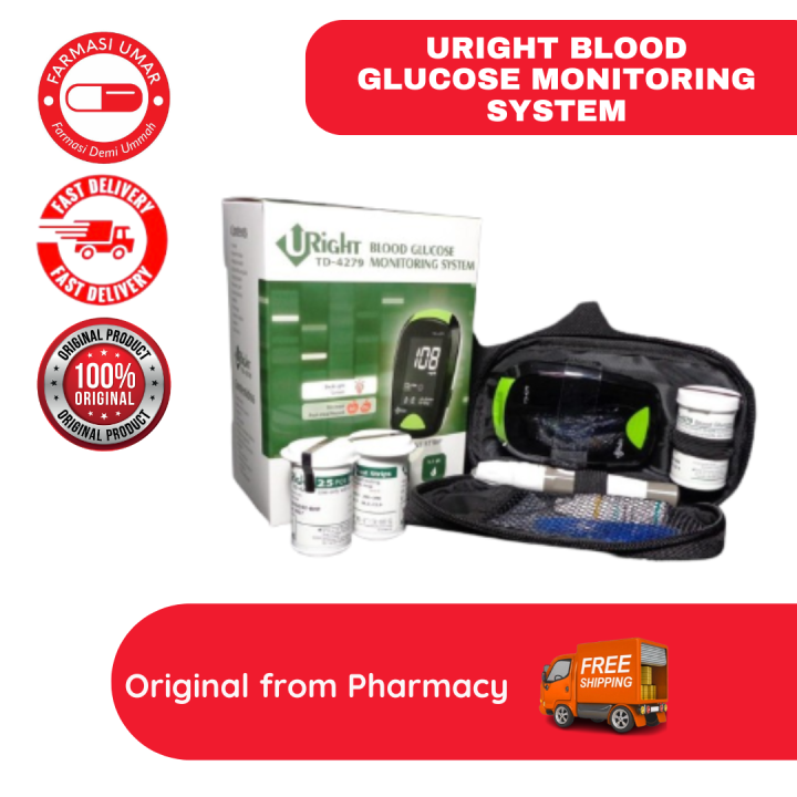 URIGHT TD-4279 BLOOD GLUCOSE MONITORING / GLUCOMETER (STARTER KIT ...