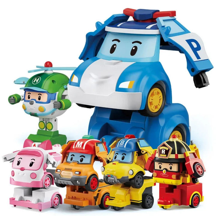 Silverlit Robocar Korea robot kids toys plastics modified cars Roy ...