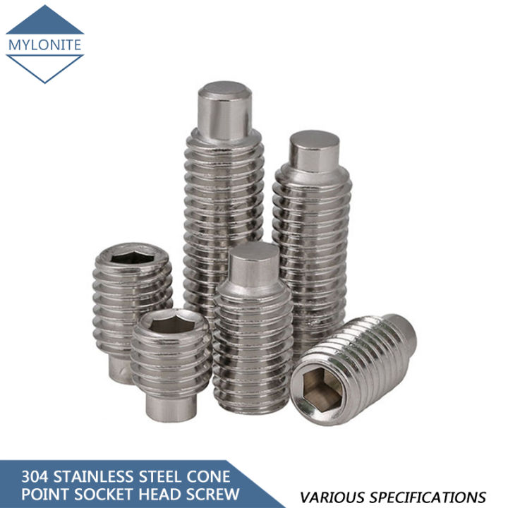 304 Stainless Steel Set Screw with Convex End M3 M4 M5 M6 M8 M10 Headless Hex Socket Head Grub ...