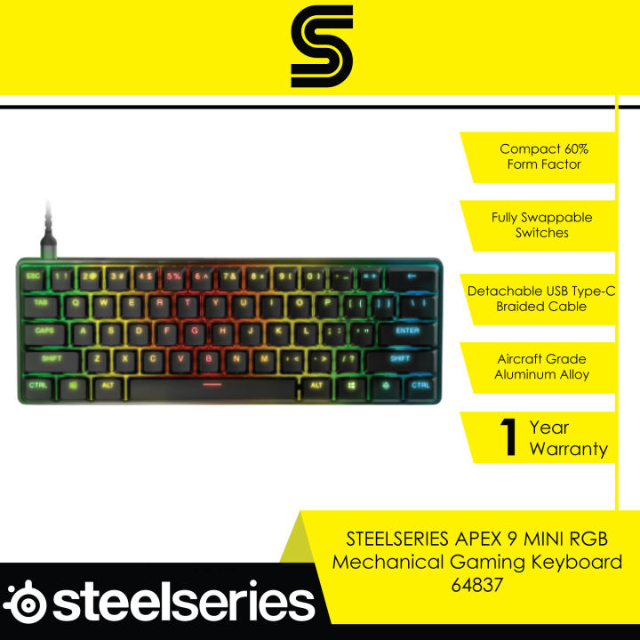 STEELSERIES APEX 9 MINI RGB Mechanical Gaming Keyboard - 64837 | Lazada