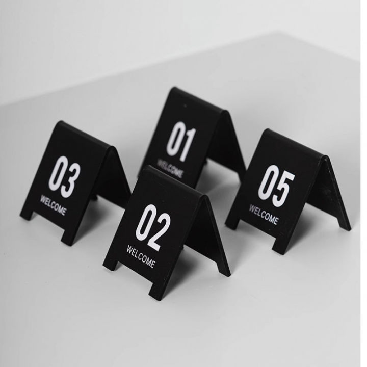 Table vertical acrylic double-sided table, QR code ordering, standing ...