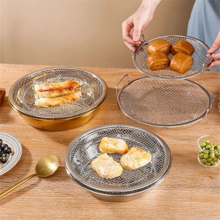 VB45D Round Stainless Steel Frying Filter with Binaural Handle Large ...