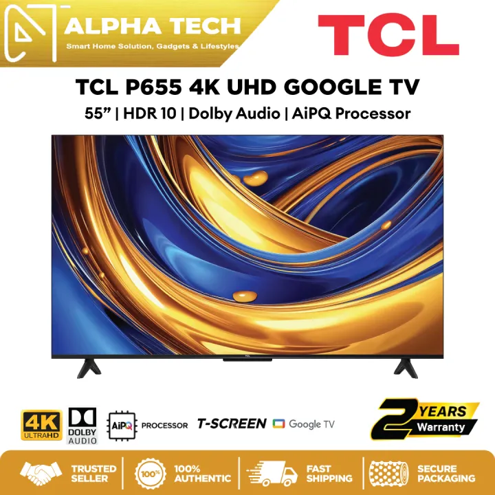 TCL 55-inch 4K UHD Smart TV with HDR10, Dolby Audio, AiPQ Processor ...