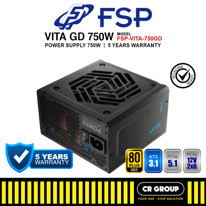 FSP VITA GD 750W/850W - 80+Gold Non Modular (ATX3.1+Gen 5.1) Power Supply (5Yrs FSP Warranty ...