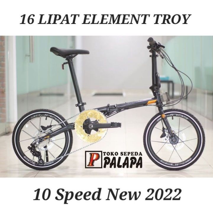 SEPEDA LIPAT 16 ELEMENT TROY 10 Speed NEW 2022 SELI FOLDING BIKE ...