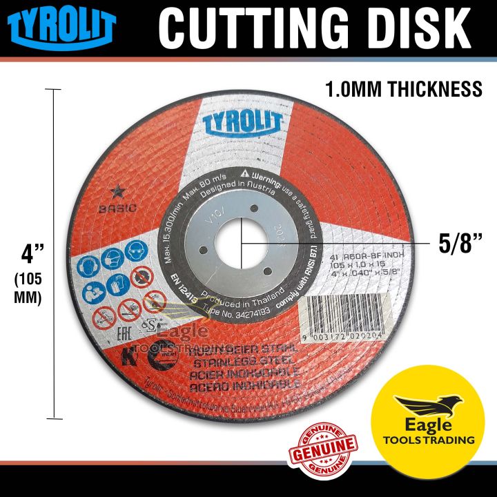 Tyrolit Cutting Disk 4 inches (105mm) 1mm thickness with abrasive ultra ...
