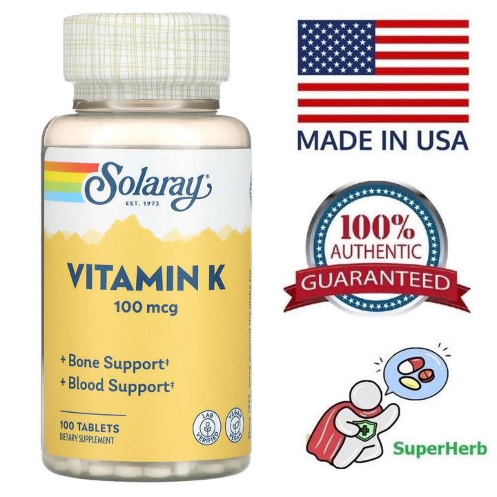 Solaray, Vitamin K, 100 mcg, 100 Tablets | Lazada PH