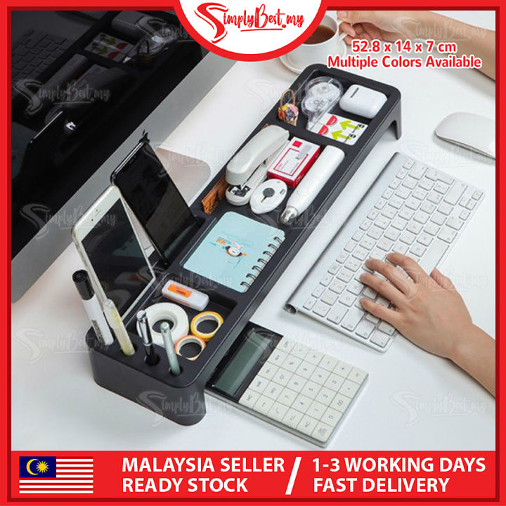 SIMPLYBEST PC Desktop Storage Rack Organizer Multi Compartments ...