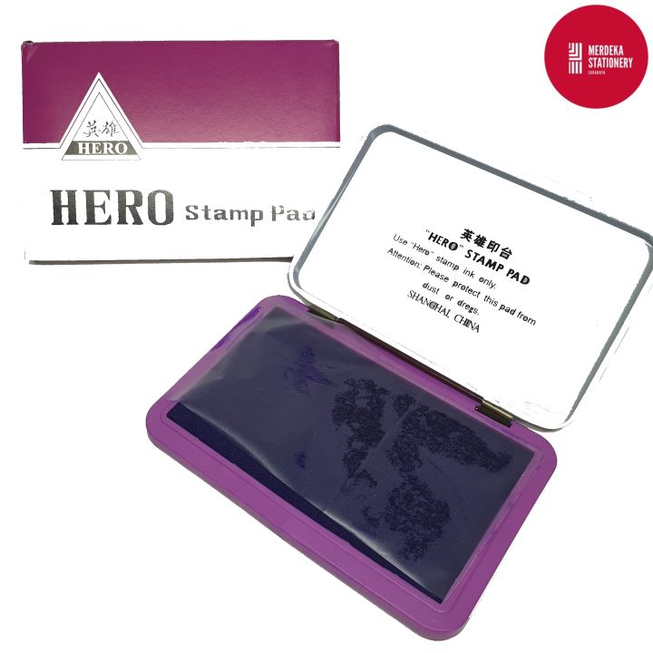 Bantalan/tempat Stempel/Stampel/Stamp Pad HERO kecil +Tinta Violet 6 ...