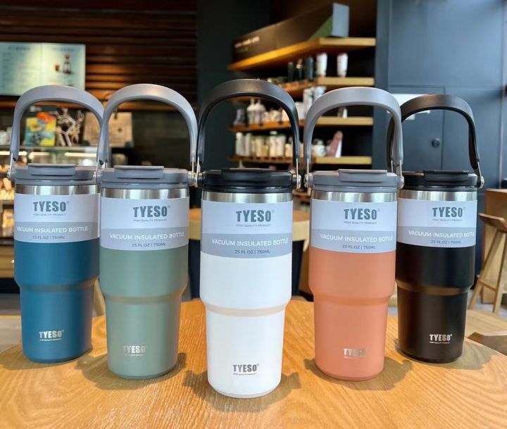 Tyeso 600ML/ 750ML Hot/Cold Thermos Cup Tumbler With Handle | Lazada PH