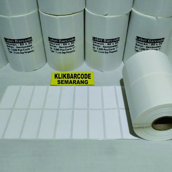LABEL BARCODE SEMICOATED 50 X 20 2 LINE GAP CORE 1 PORPORASI - RAPI ...