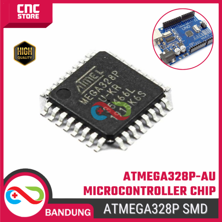 IC ATmega 328P-AU SMD – Chip Mikrokontroler ATmega328P untuk Komponen ...