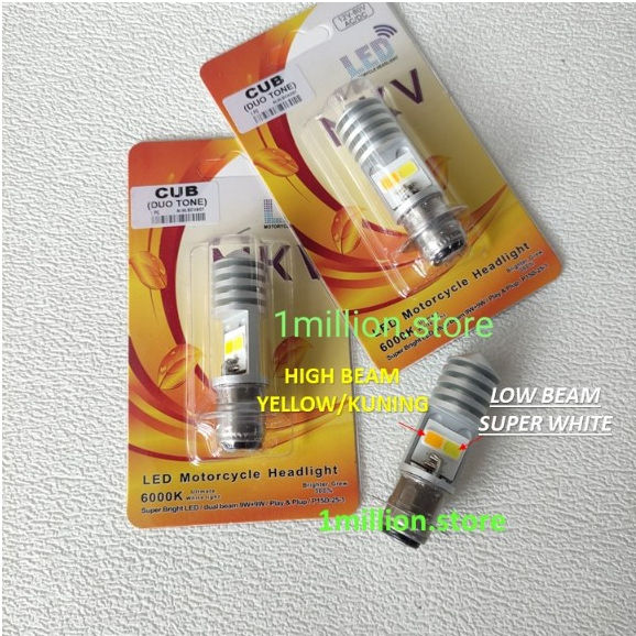 BULB MENTOL MOTOR LAMPU FRONT DEPAN LED 2 TONE IKUT TIMING T19 135LC ...