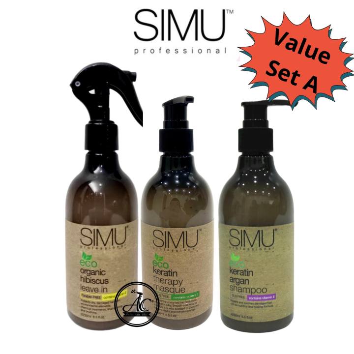 (3Pcs Value Set) Simu Professional Salon Eco SLS Free Shampoo ...