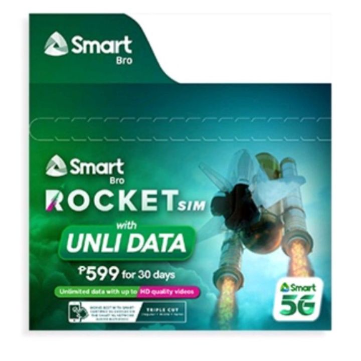 COD Smart Bro ROCKET SIM UNLI DATA for 30 days | Lazada PH