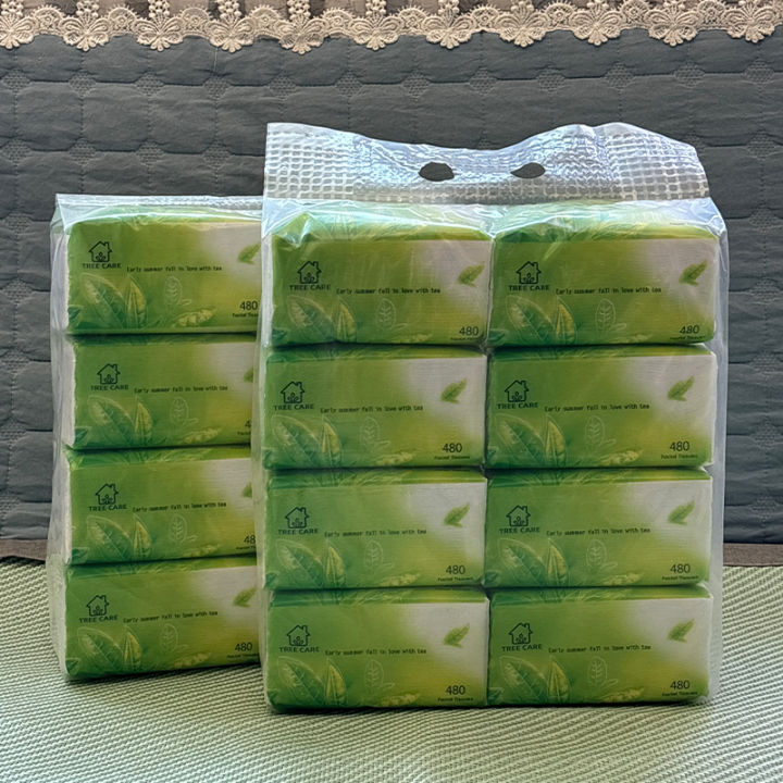 TREE CARE 4-Ply 480 Sheets 8pc Disposable Inter-Folded Facial Tissue ...