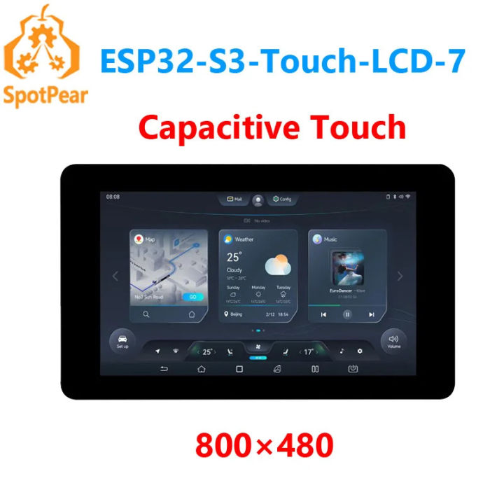 ESP32-S3 7นิ้ว LCD 800 × 480 ESP32-S3-Touch-LCD-7นิ้ว Capacitive Touch ...