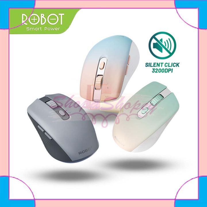 ROBOT M370 Mouse Wireless Silent 2.4GHz Optical 3200DPI for PC Laptop ...