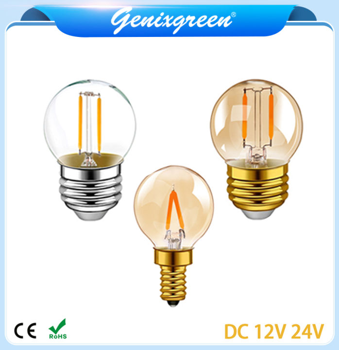 Retro E12 E14 E27 DC 12V 24V LED Edison Bulb Vintage 1W Glass LED ...