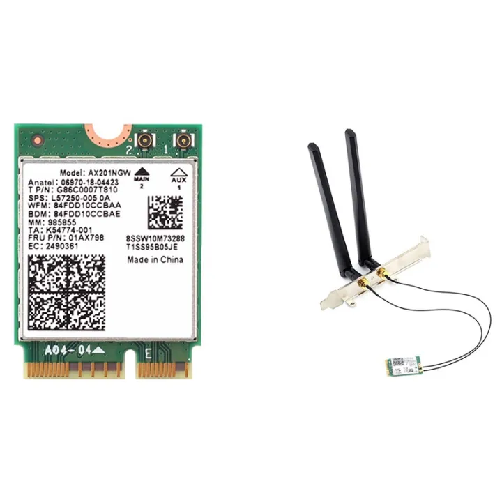 Wi-Fi 6 AX201 M.2 Key E CNVio 2 Wifi Card Dual Band 3000Mbps Wireless ...