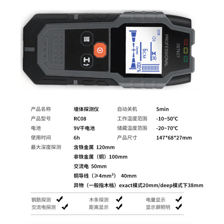 Multi-function wall detector Load-bearing wall wire concrete ...