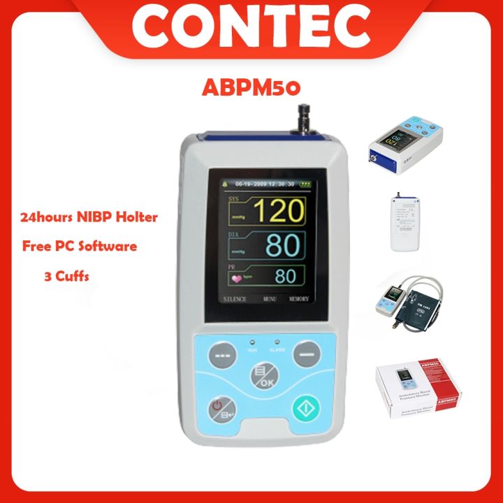 CONTEC ABPM50 Arm Ambulatory Blood Pressure Monitor 24hours NIBP Holter ...