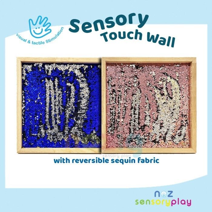 Sensory Touch Wall Sequin Reversible Fabric Wall panel Tactile and ...