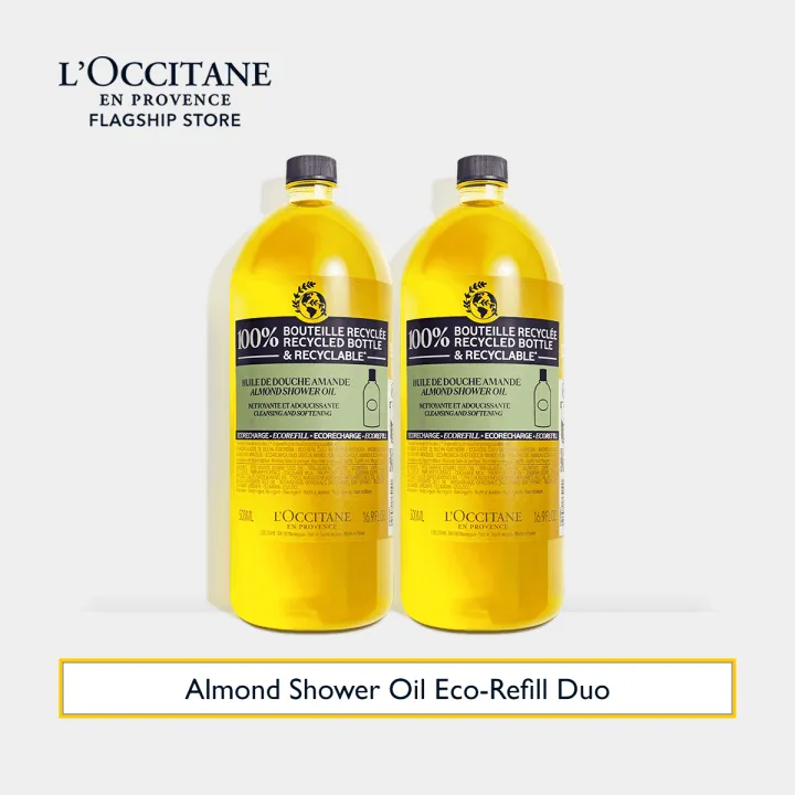 [MAY EXCLUSIVE BUNDLE] L'Occitane Almond Shower Oil Eco Refill Duo [Moisturizing] [Nourishing ...