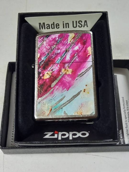 ZIPPO 29875 RUST PATINA DESIGN สีเงิน ผิวโครเมี่ยม ลายแบบสกรีน ของใหม่ ...