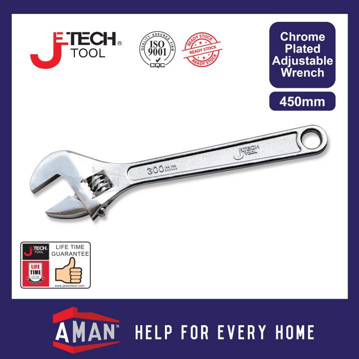 JETECH Adjustable Wrench Spanner Adjustable Spanner Chrome Plated CRV ...