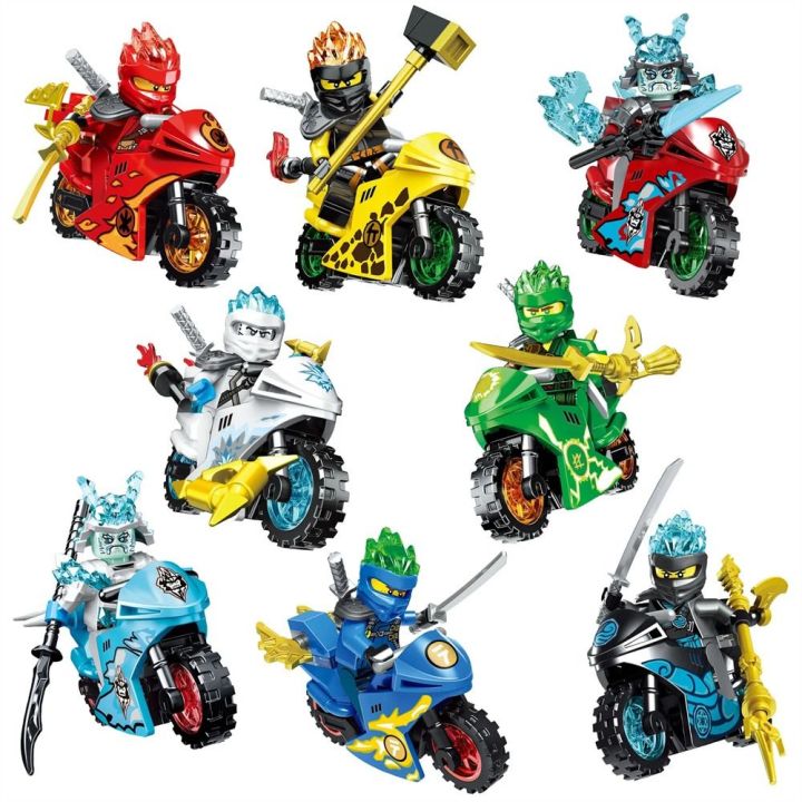ROSEMAR Action Figures Ninja Building Blocks Motorcycles Model Jay Zane ...