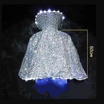 YES LED Sequin Luminescent Cape Cloak Beauty Pageant Stage Walk Show ...