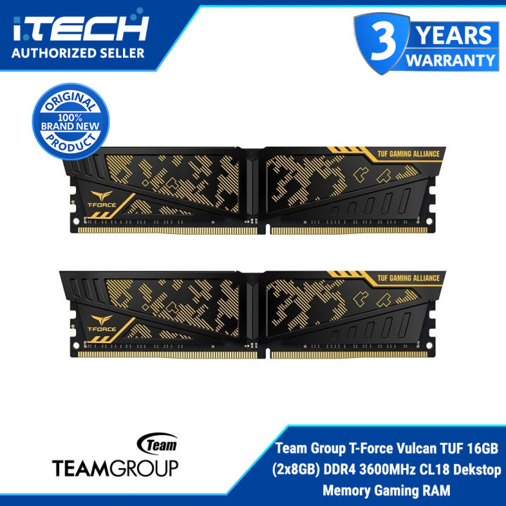 Team Group T-Force Vulcan TUF 16GB (2x8GB) DDR4 3600MHz CL18 Dekstop ...
