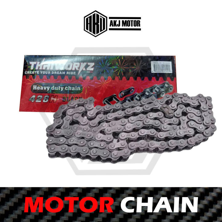 Thaiworkz Chain 428H-110L/120L/130L SUPER HEAVY DUTY PLATES BLACK FOR ...