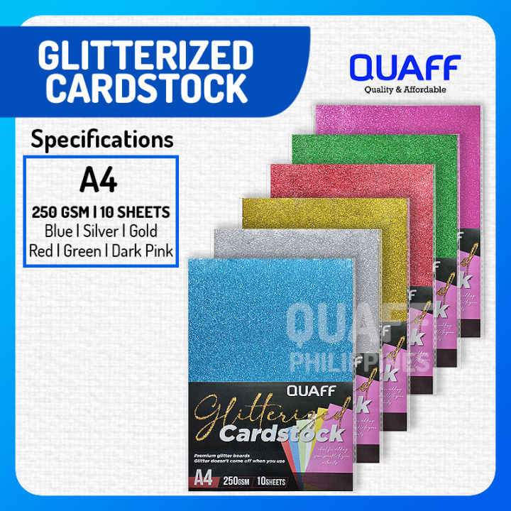 QUAFF 250GSM Glitterized Cardstock (10sheets/pack） | Lazada PH