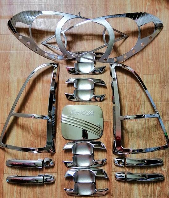 COMBO CHROME MATTE BLACK COVERS FOR TOYOTA INNOVA 2009 2010 2011 ...