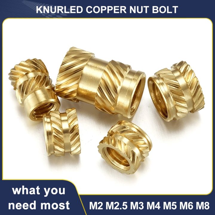 M2 M2.5 M3 M4 M5 M6 M8 Brass Heat Thread Insert Nut Hot Melt Knurled ...