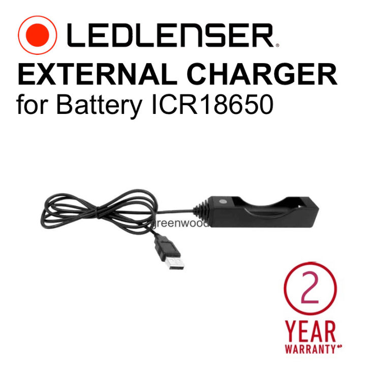 External Charger for Li-Ion Battery 18650 LEDLENSER ICR18650 Battery ...