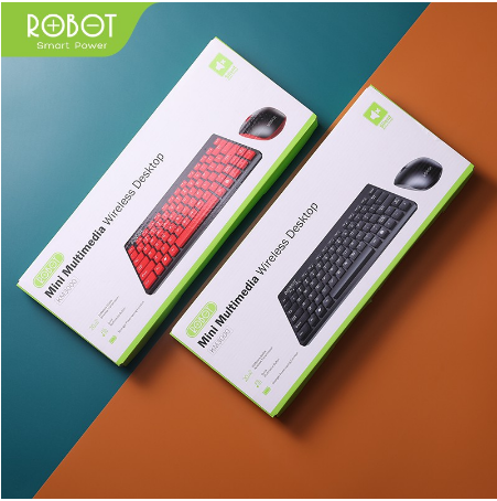 KEYBOARD MOUSE COMBO ROBOT KM3000 WIRELESS MINI BLUETOOTH RECEVEIR USB ...