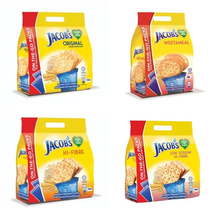 Jacob's Multipack Cream Crackers Original Weetameal High Fibre Low ...