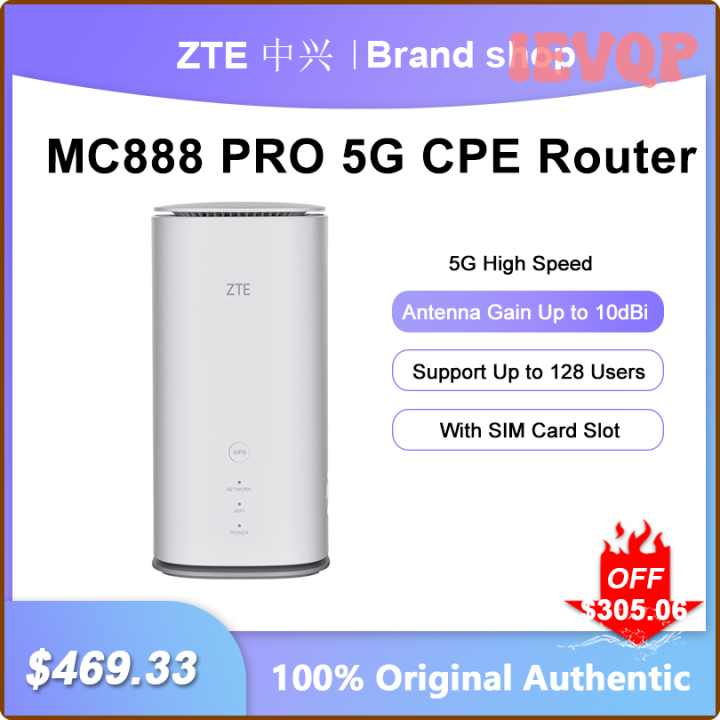 QWEER Unlocked ZTE MC888 PRO 5G CPE Router 5400Mbps Wi-Fi 6 Indoor Signal Repeater With SIM Card ...