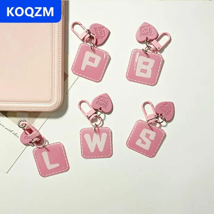 [COD] KOQZM Màu Hồng 26 Chữ Treo Thiết Kế Đơn Giản Keychain Cho Phụ Nữ ...