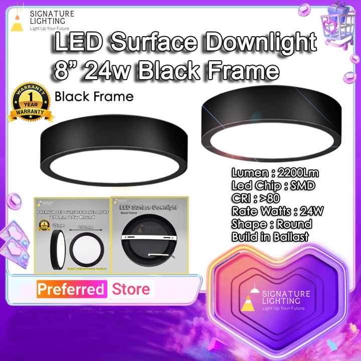 Led Surface Downlight Black Colour Frame / Led Panel Light Build In ...