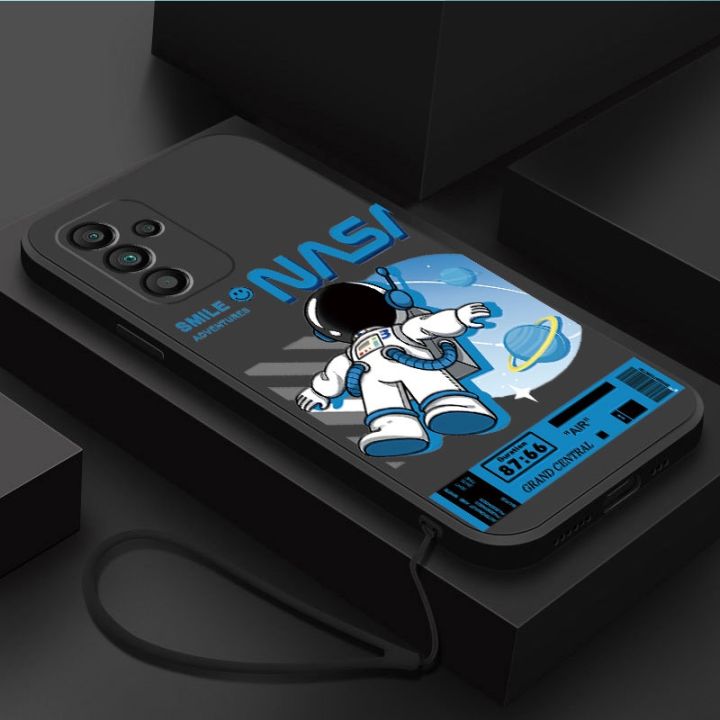 [Free Strap] Samsung Galaxy S24 FE A06 A16 A55 A35 5G A05s A05 M34 M15 5G Smile Astronaut Square ...