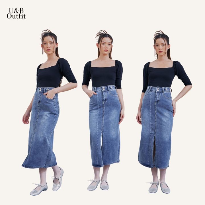 U&B - 8691 C-220 Rok Jeans | Skirt A-Line Premium Korean Style | Lazada ...