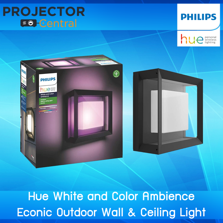 Philips Hue Econic Outdoor White & Color Wall & Ceiling Light Fixture ...