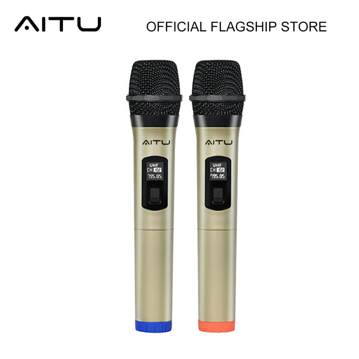 AITU HT02（Support COD） original Universal Wireless Dual Microphone ...