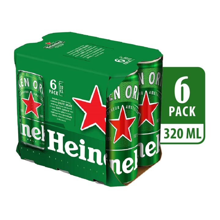 Heineken Lager Beer Can 6 X 320ML (Laz Mama Shop) | Lazada Singapore