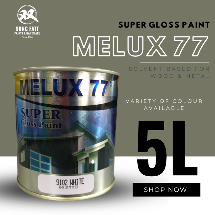 Sancora MELUX 77 GLOSS FINISH (WHITE/COLOUR) 5L Wood & Metal Paint ...