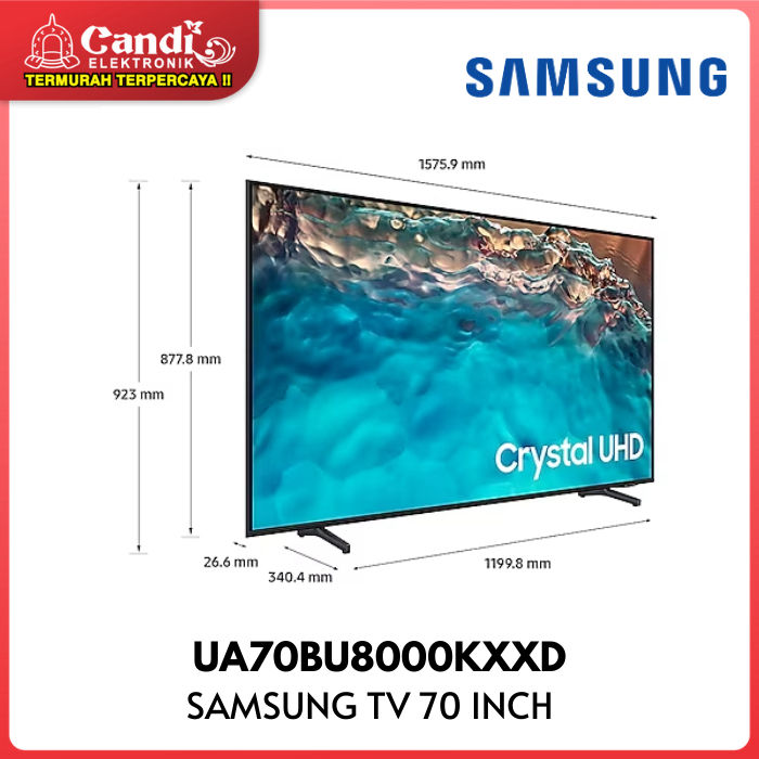 SAMSUNG Crytal UHD Smart Digital TV 70 Inch UA70BU8000KXXD | Lazada ...